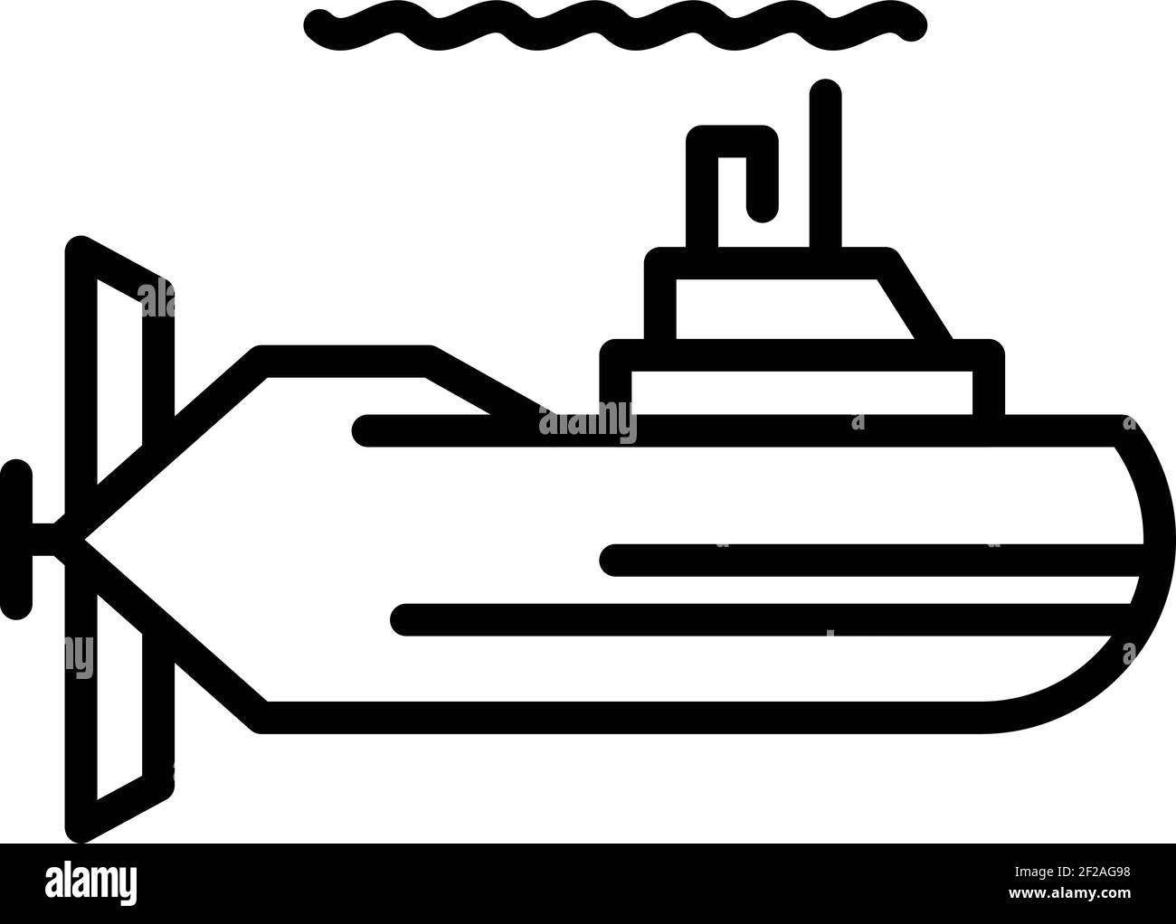Periscope submarine icon. Outline periscope submarine vector icon for ...