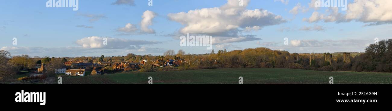 Panoramic of Hook Norton Village with Viaduct Stock Photo - Alamy