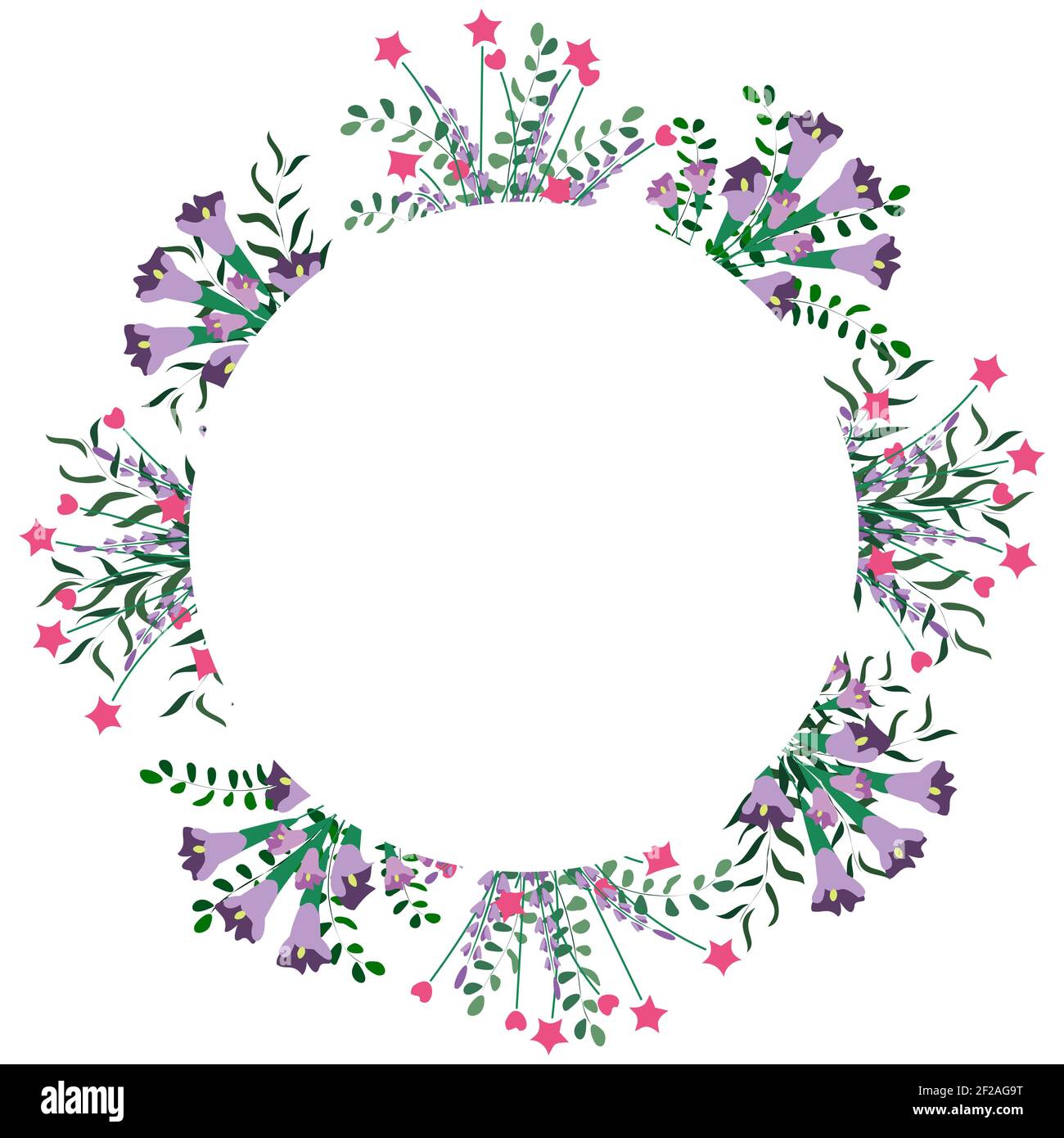 Round frame of bouquets of flowers for your design. For postcards ...