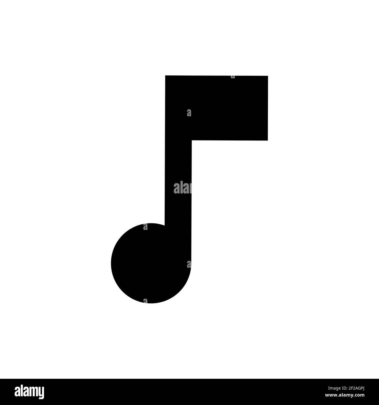 Vector black musical note on white isolated background Stock Vector ...