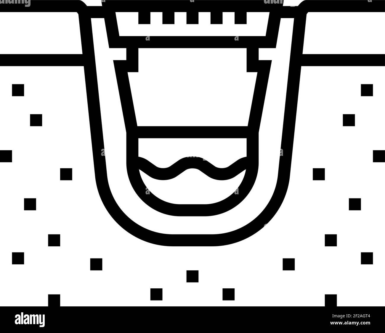 construction of drainage system line icon vector illustration Stock ...