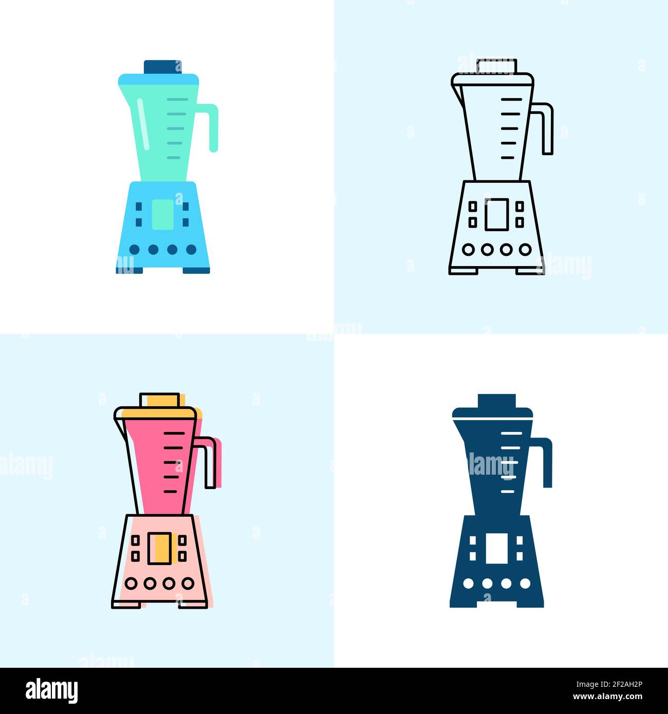 Blender icon set in flat and line styles. Professional restaurant ...
