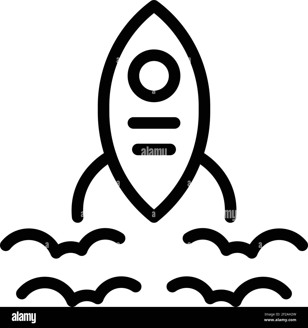 Rocket start icon. Outline rocket start vector icon for web design ...