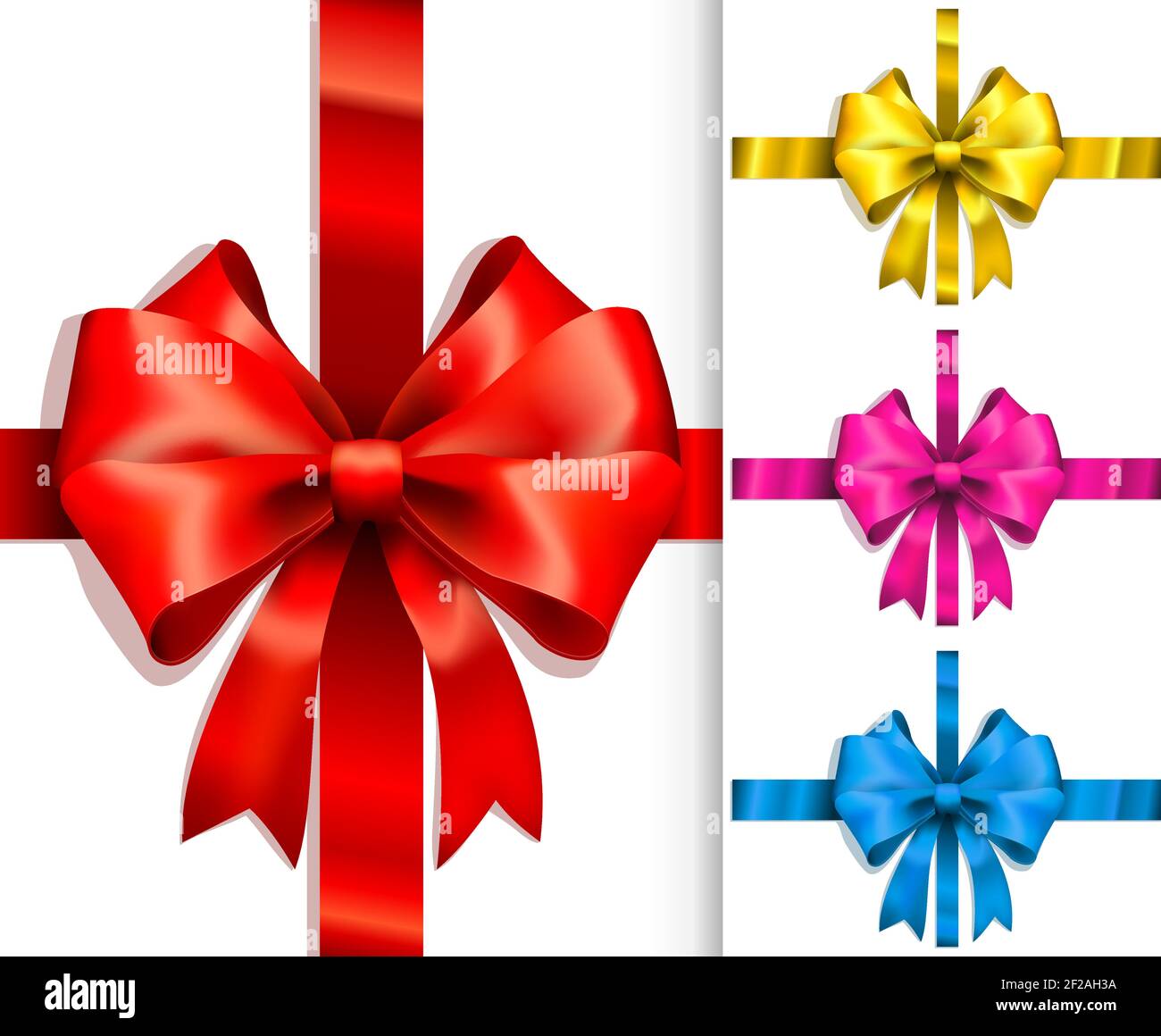 Vector Colorful ribbons and bows Isolated on white Stock Vector Image ...