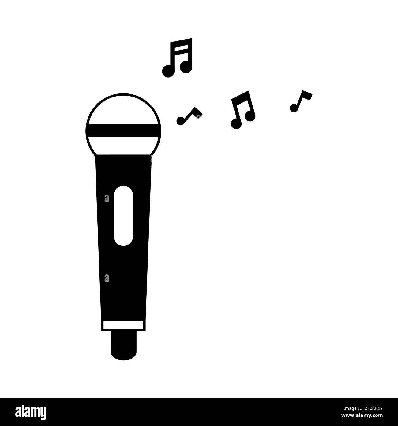 Microphone With Music Notes Clipart