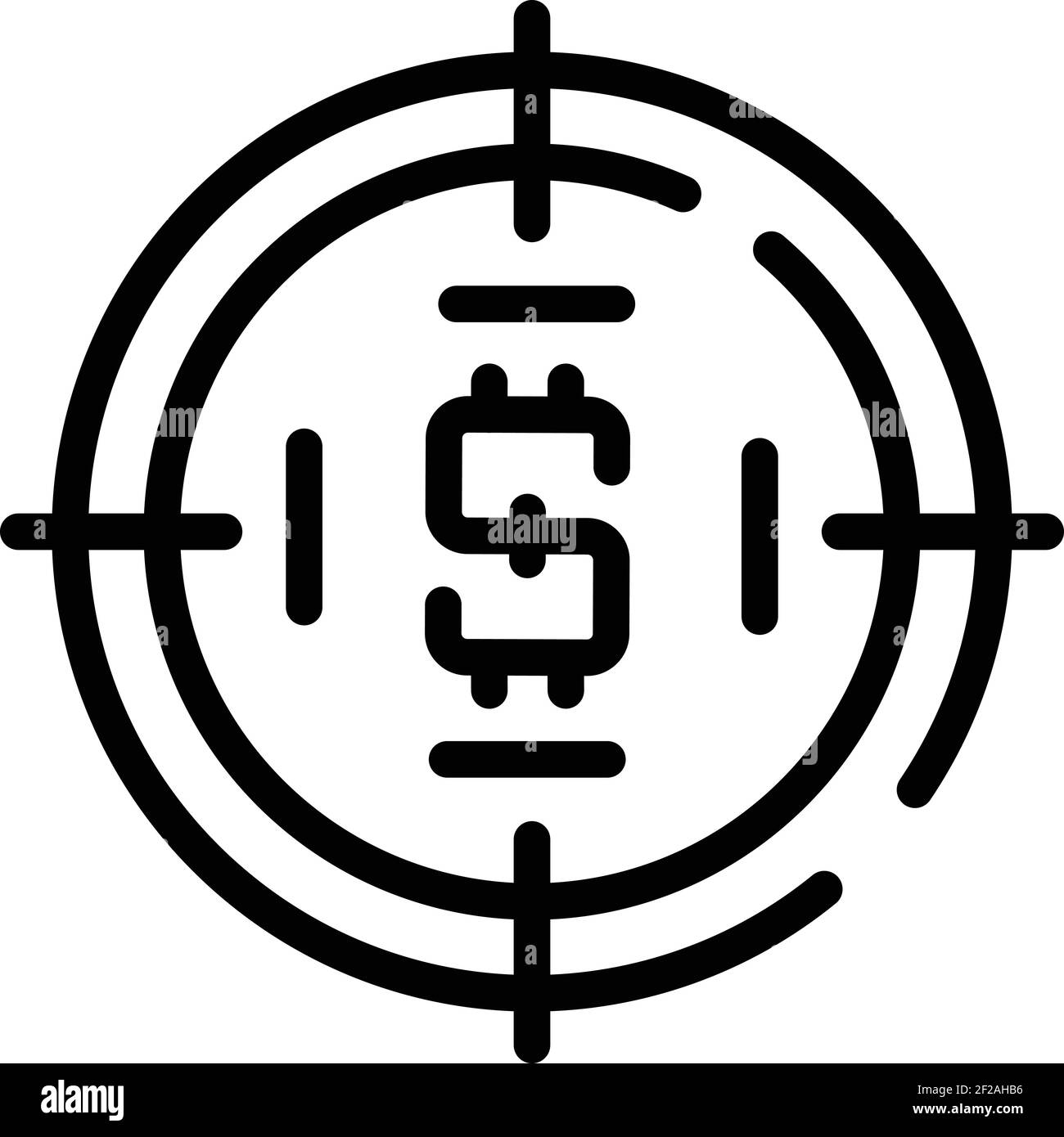 Dollar target icon. Outline dollar target vector icon for web design ...