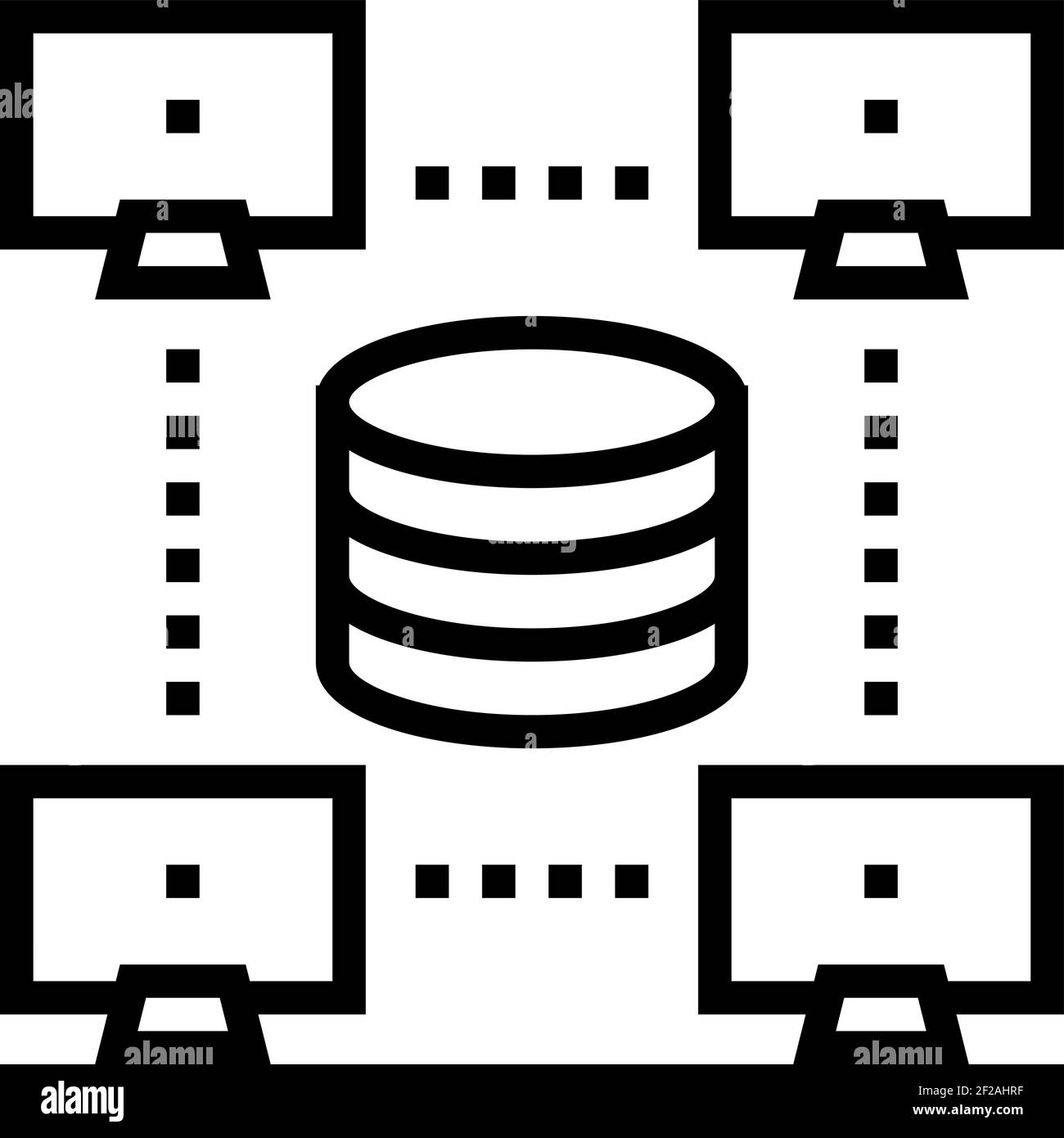 network working digital processing line icon vector illustration Stock ...
