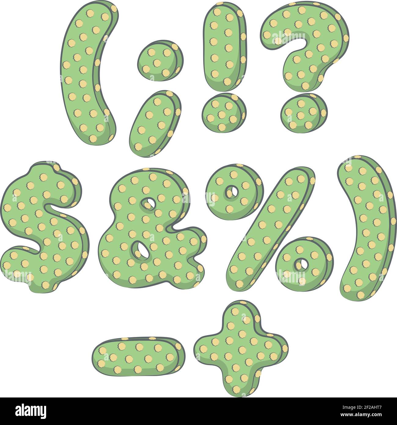 Cactus signs. Isolated objects on a white background Stock Vector Image ...