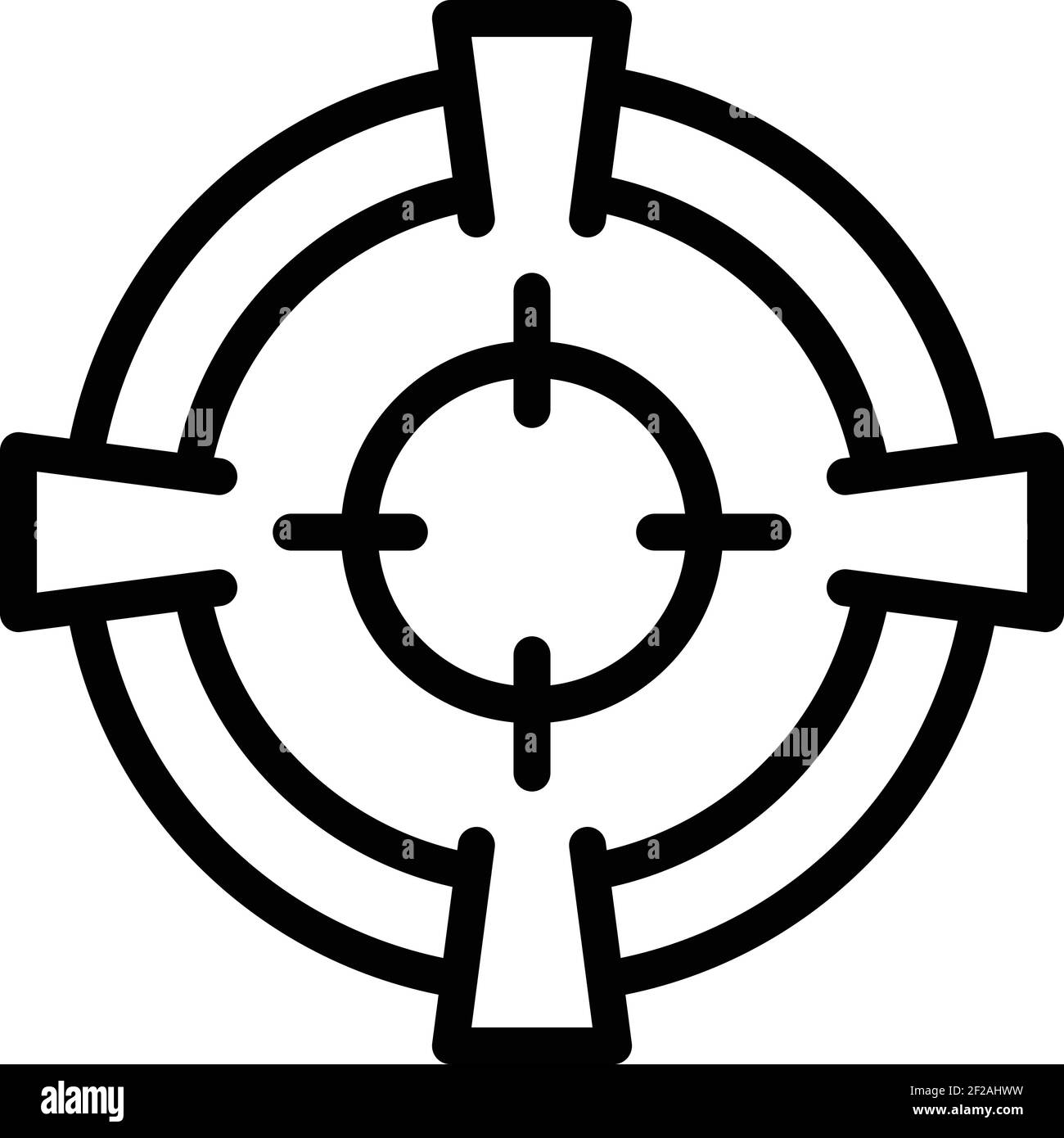 Campaign target icon. Outline campaign target vector icon for web ...