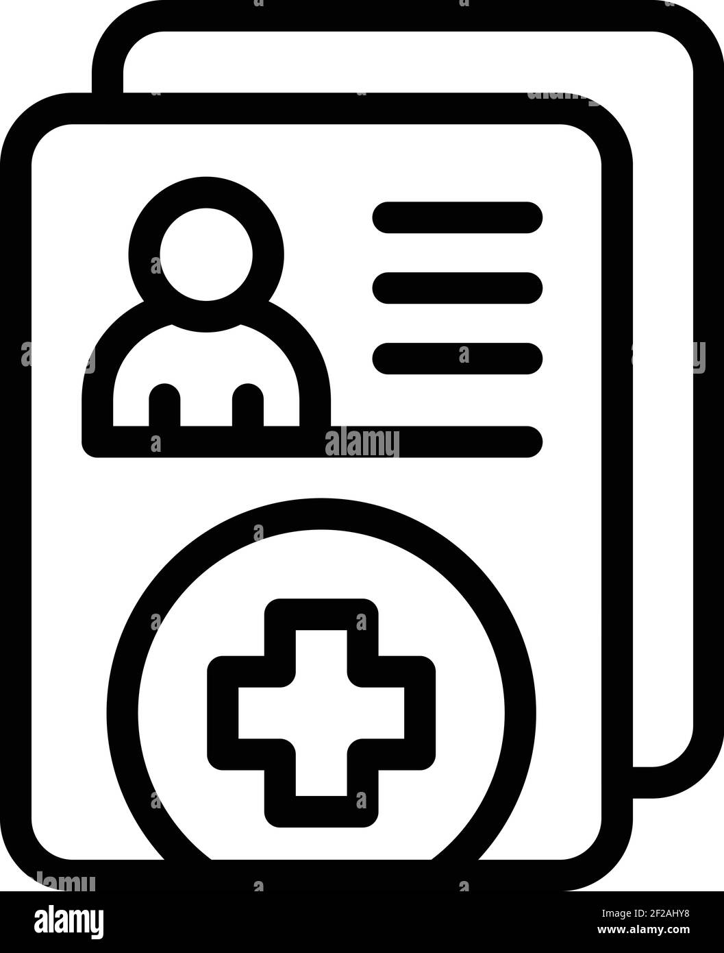 Digital patient form icon. Outline digital patient form vector icon for ...