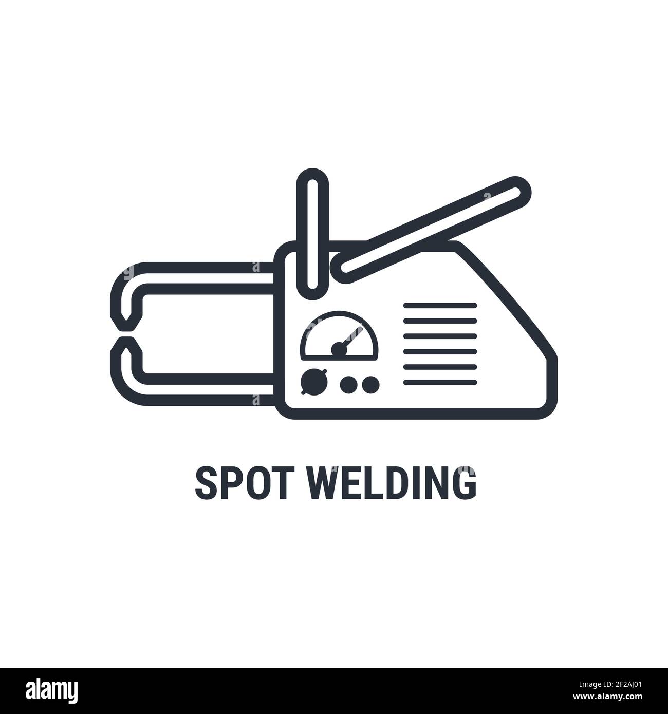 Hand spot welding apparatus icon, point welding tool silhouette, vector ...