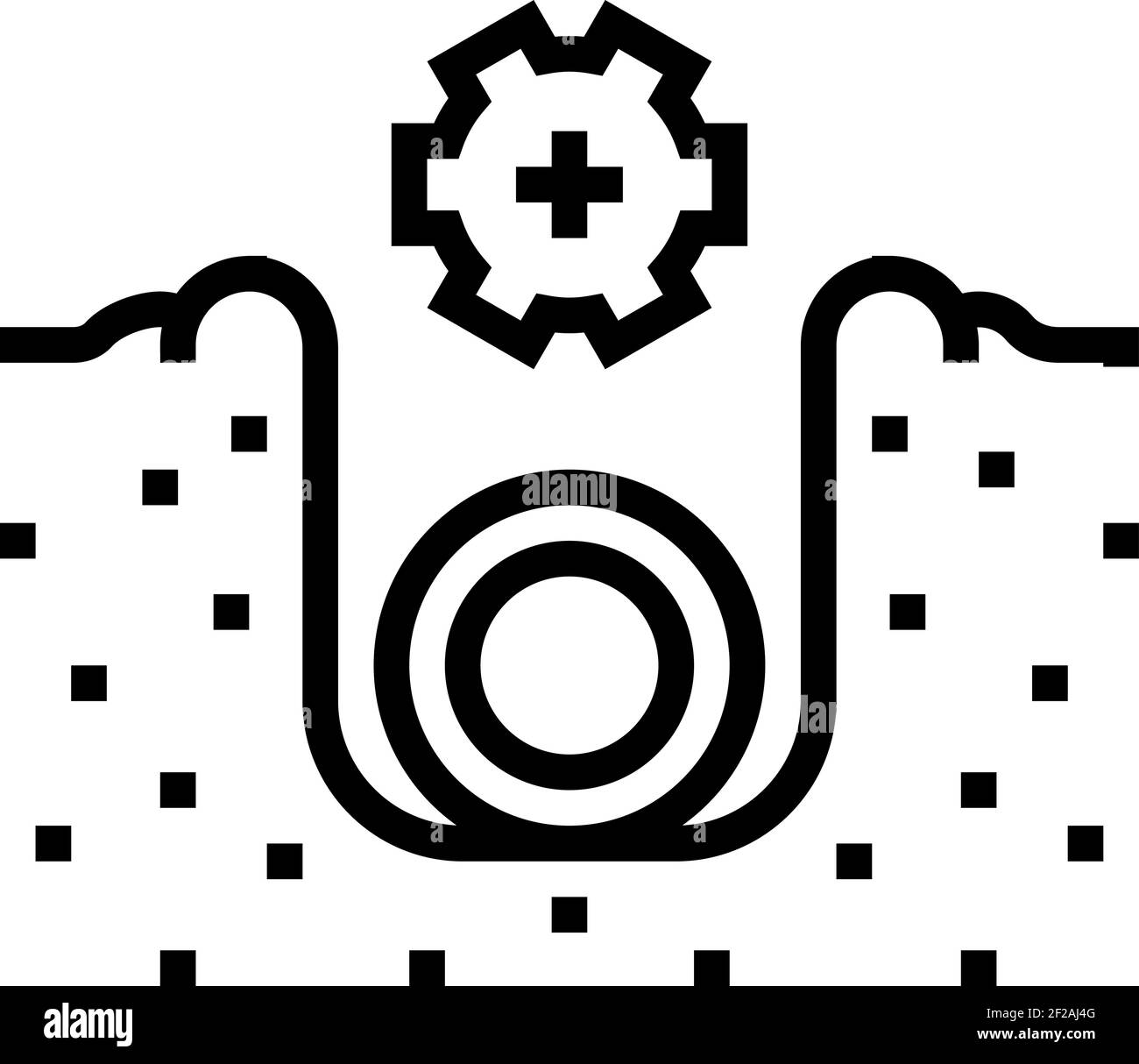 plumbing of drainage system line icon vector illustration Stock Vector ...