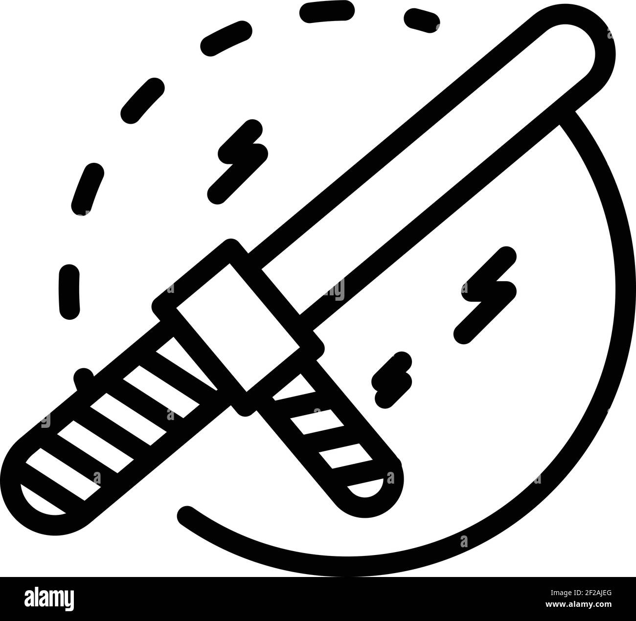 Police baton icon. Outline police baton vector icon for web design ...