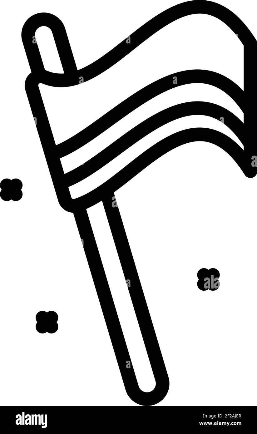 Democracy flag protest icon. Outline democracy flag protest vector icon ...