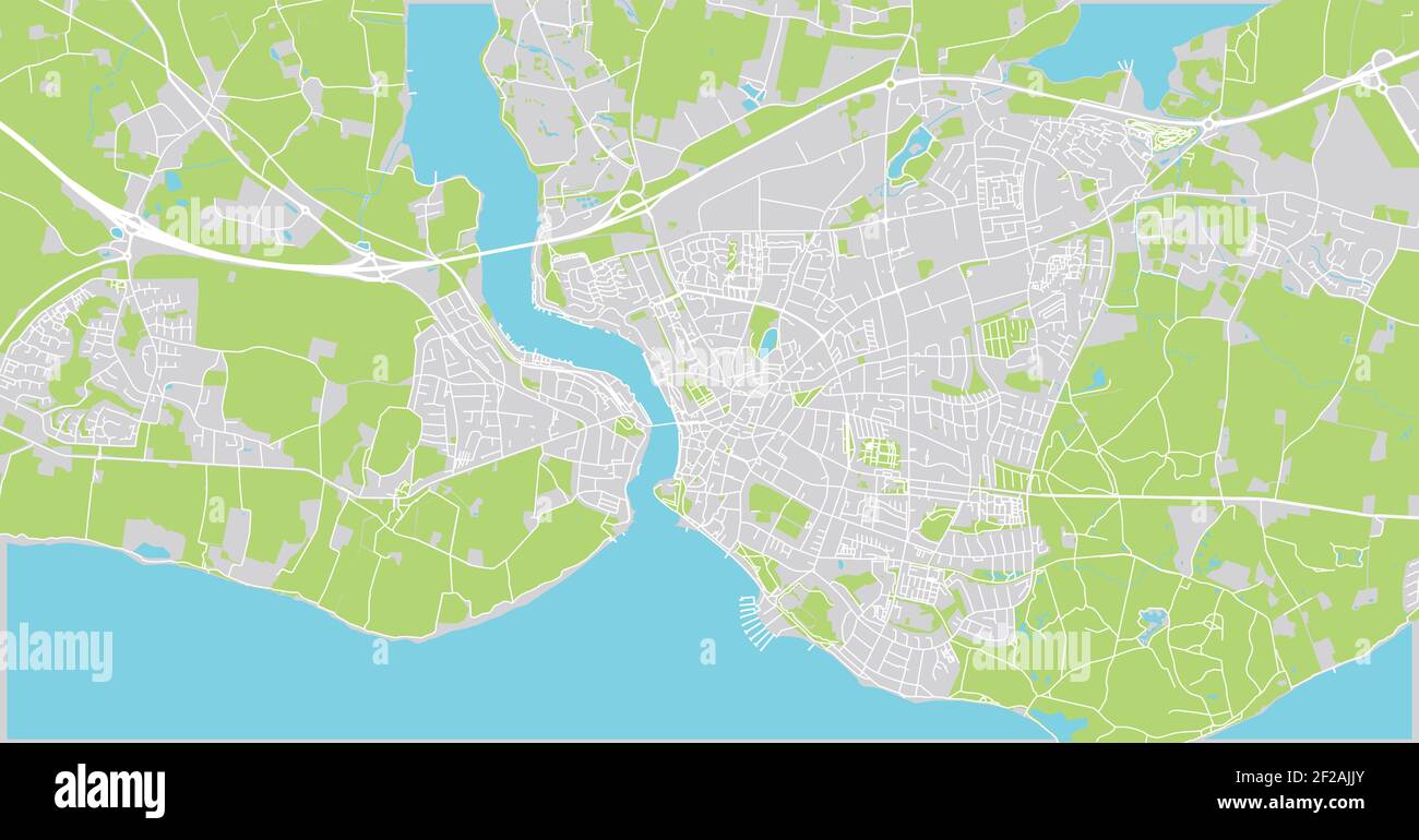 Urban vector city map of Sonderborg, Denmark Stock Vector Image & Art ...