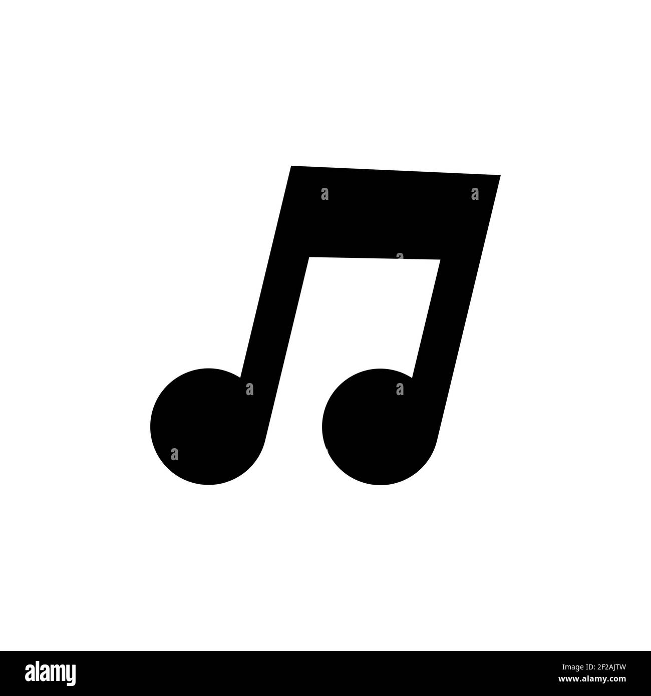 Vector black musical note on white isolated background Stock Vector ...