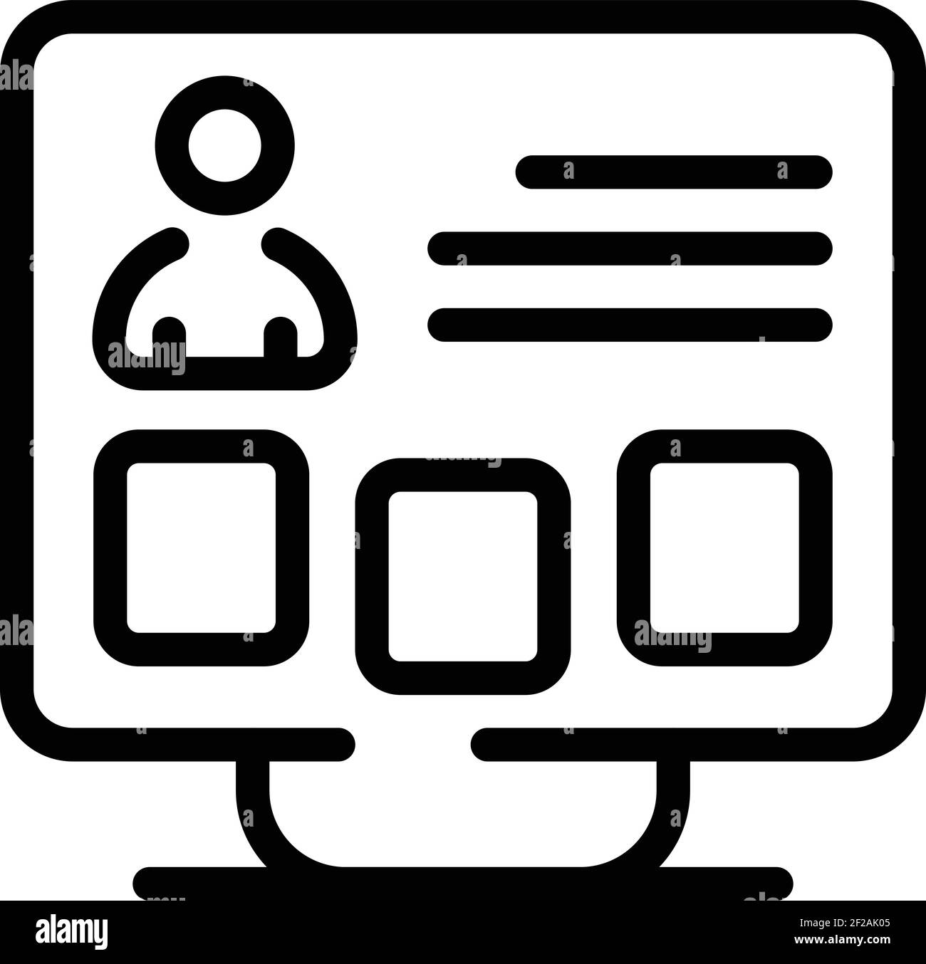 Electronic patient card icon. Outline electronic patient card vector ...