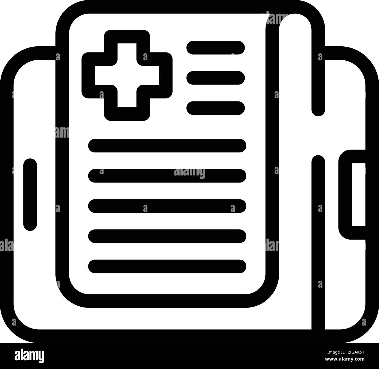 Digital health card icon. Outline digital health card vector icon for ...