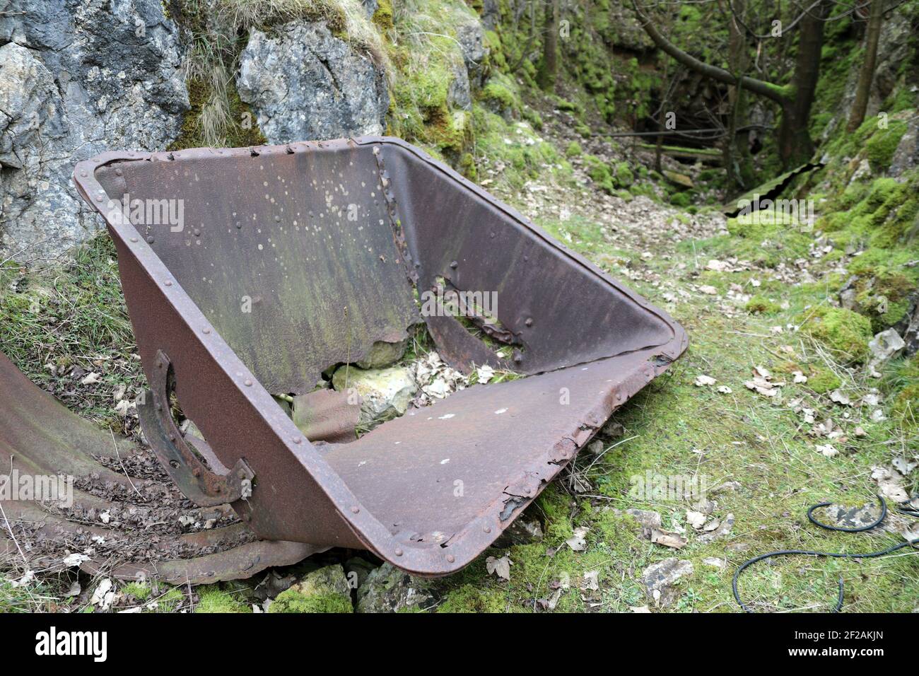 Jubilee tub outside a disused mine in Derbyshire Stock Photo - Alamy