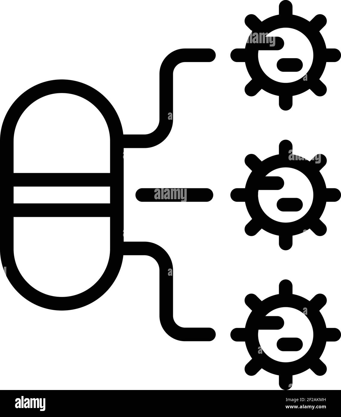 Bacterial resistance icon. Outline bacterial resistance vector icon for ...