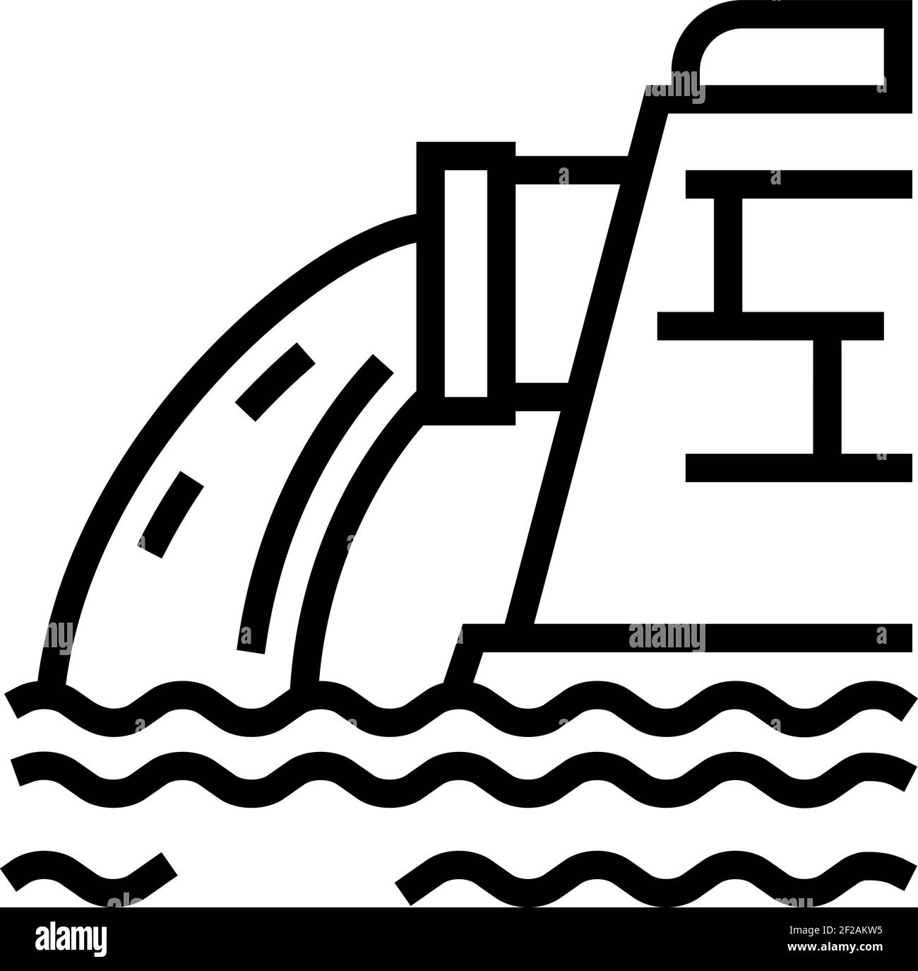 water falling from drainage pipe line icon vector illustration Stock ...