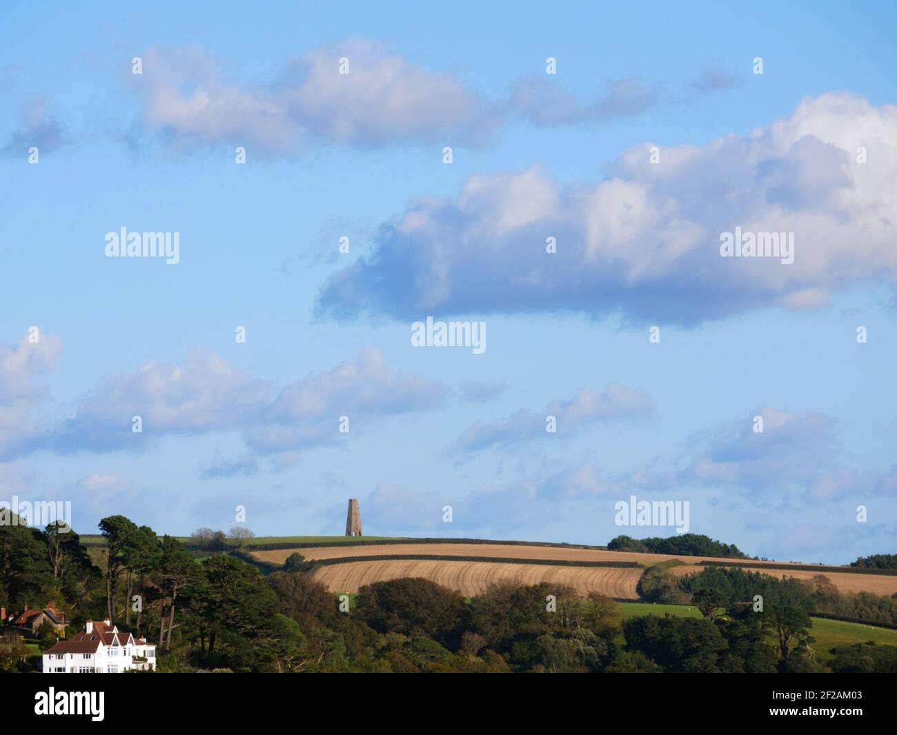 The Beacon is a daymark on land above Froward Point, Dartmouth, Devon ...