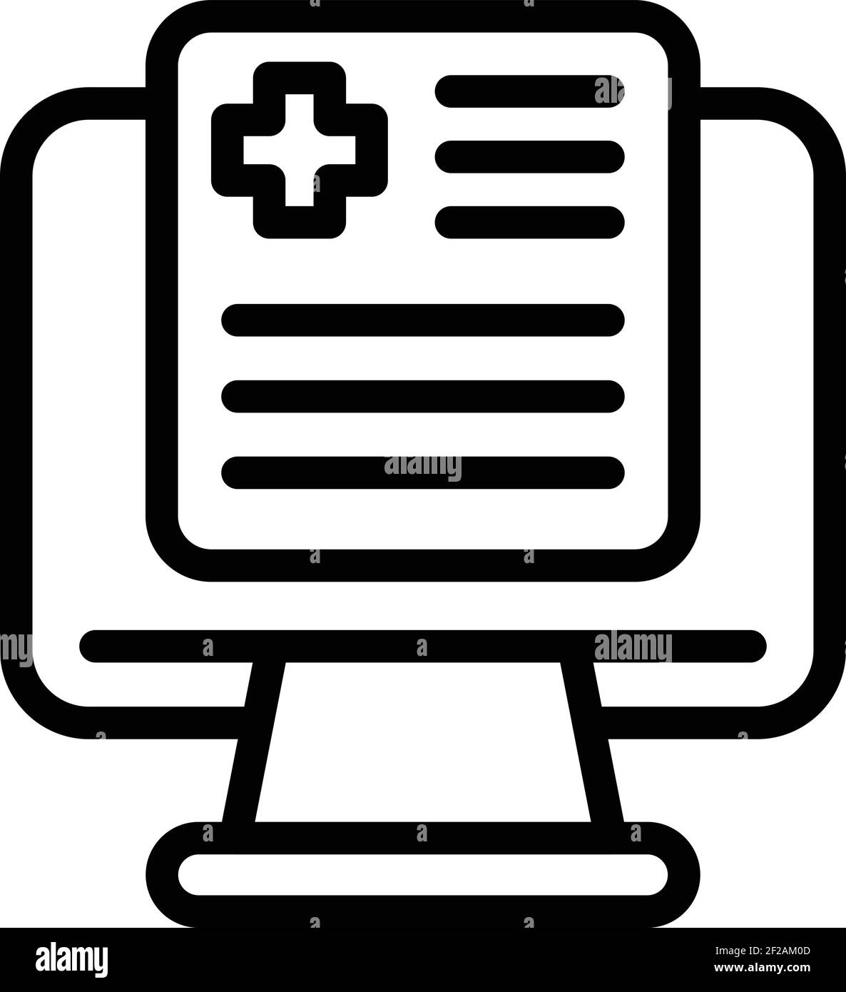 Online patient file icon. Outline online patient file vector icon for ...