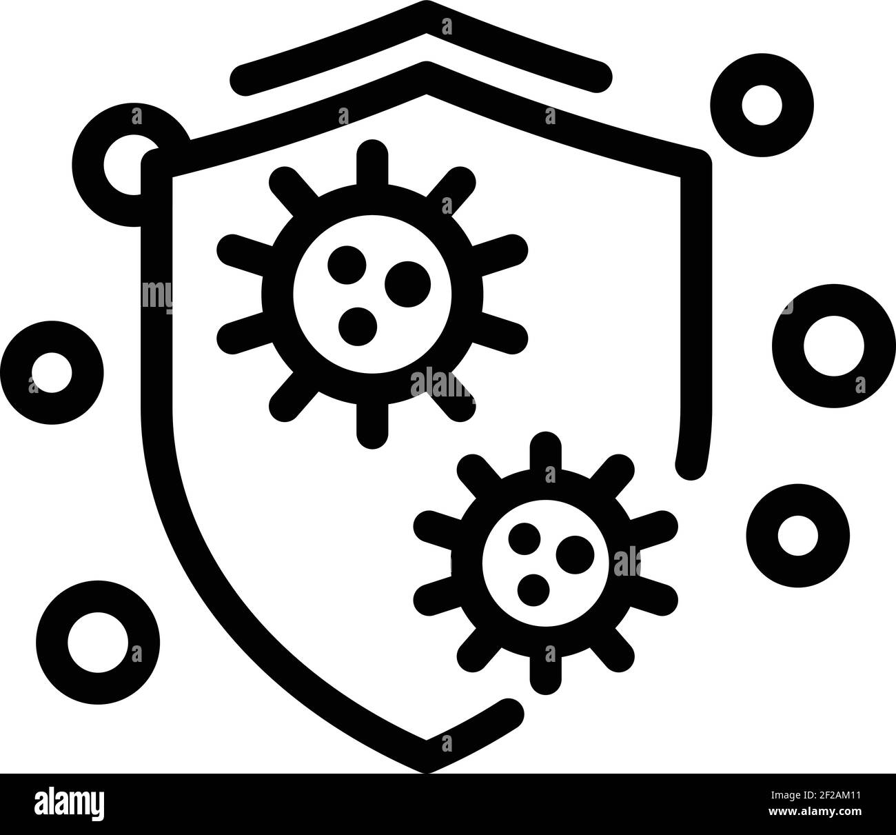 Virus attack shield icon. Outline virus attack shield vector icon for ...