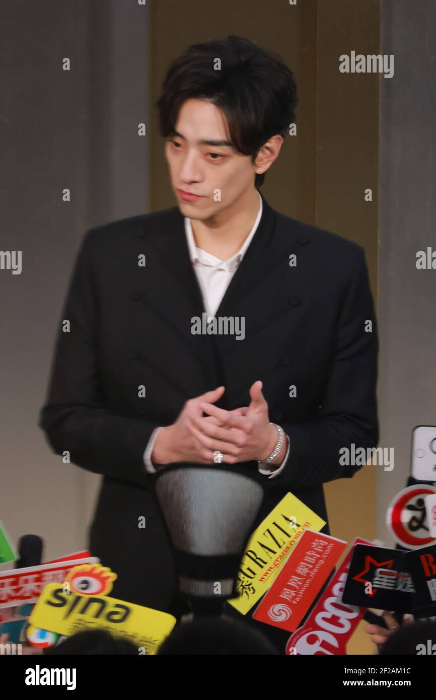 Chinese musical theatre actor and singer Zheng Yunlong attends a press ...