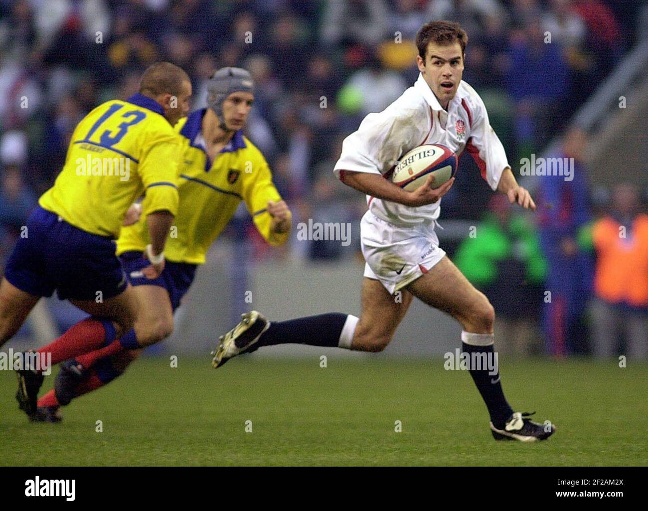RUGBY AT TWICKENHAM ENGLAND V ROMANIA 17/11/2001 CHARLIE HODGSON ON HIS ...