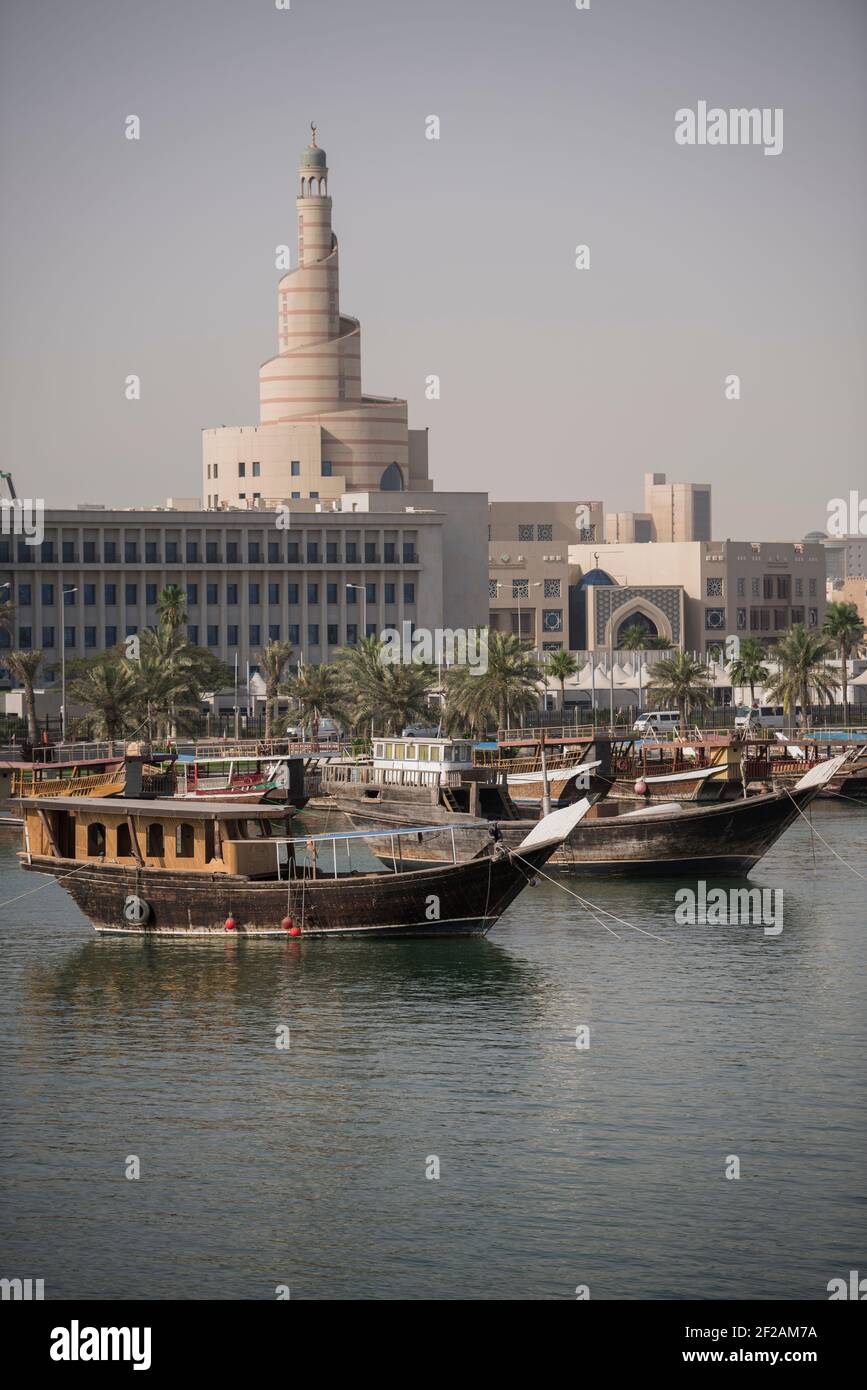 Doha,Qatar-04,24,2019: A beautiful view of the Islamic Cultural Center ...