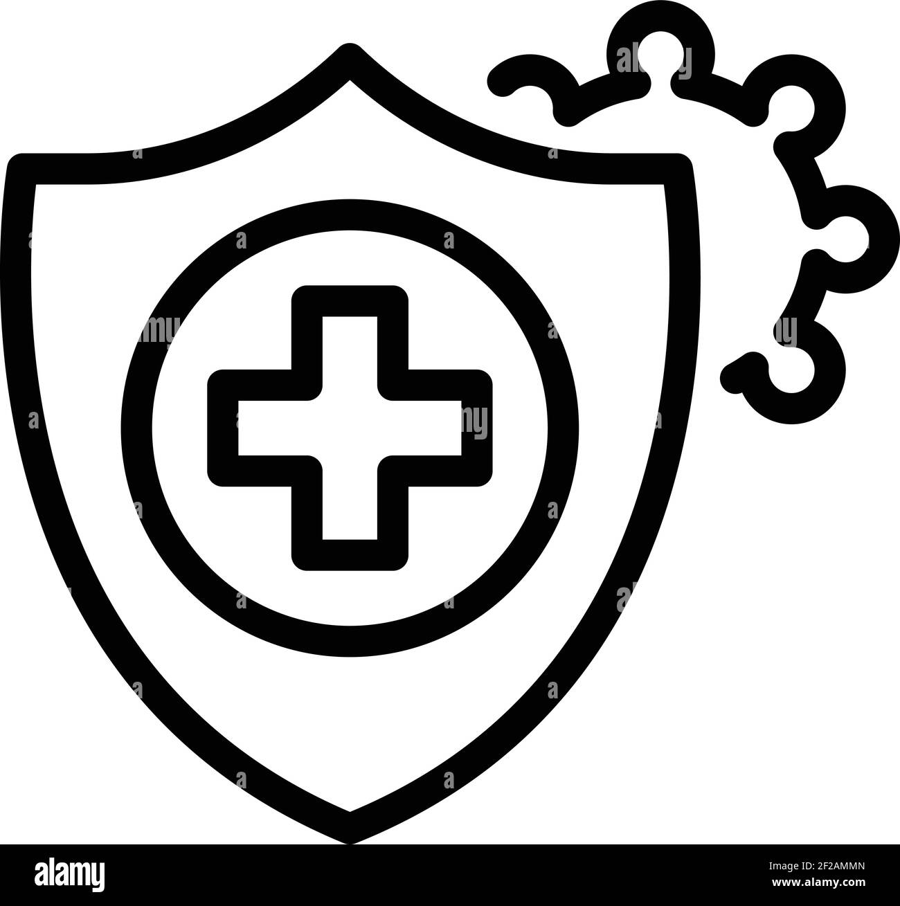 Immune shield icon. Outline immune shield vector icon for web design ...