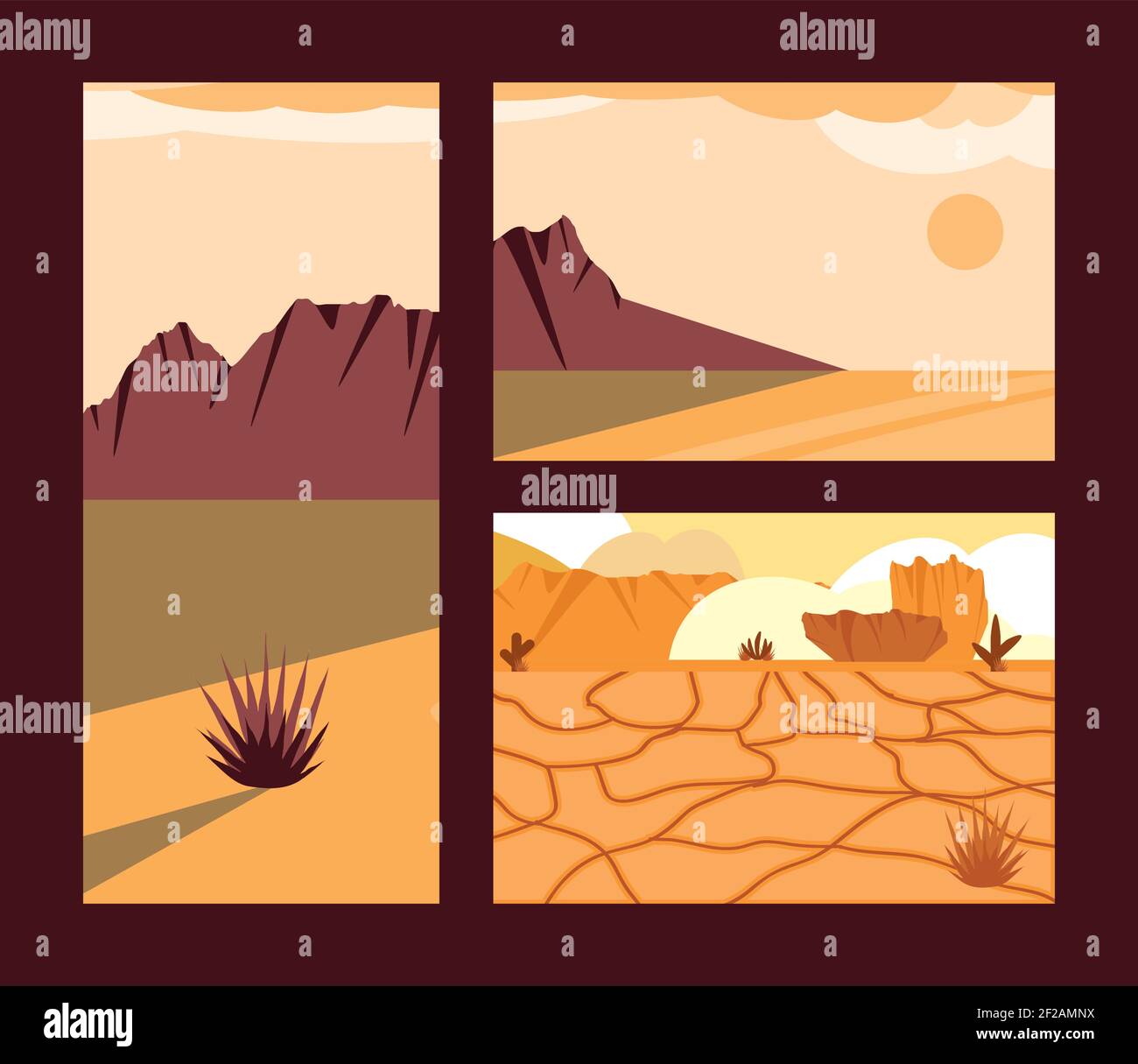 landscape desert dry ground set Stock Vector Image & Art - Alamy