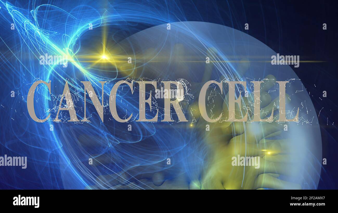 3D illustration - word cancer cell with connected lines Stock Photo - Alamy