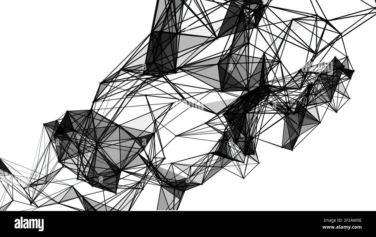 3D illustration - Abstract geometric polygonal structure Stock Photo ...