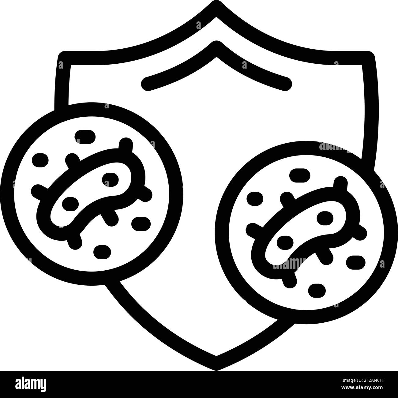 Shield bacterial protection icon. Outline shield bacterial protection ...