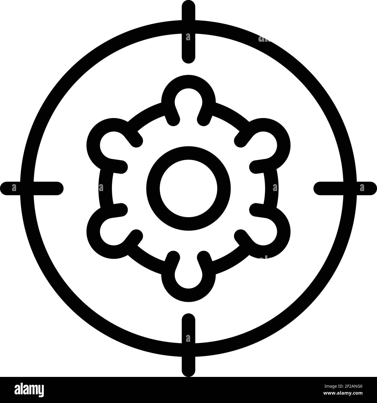 Virus target icon. Outline virus target vector icon for web design ...