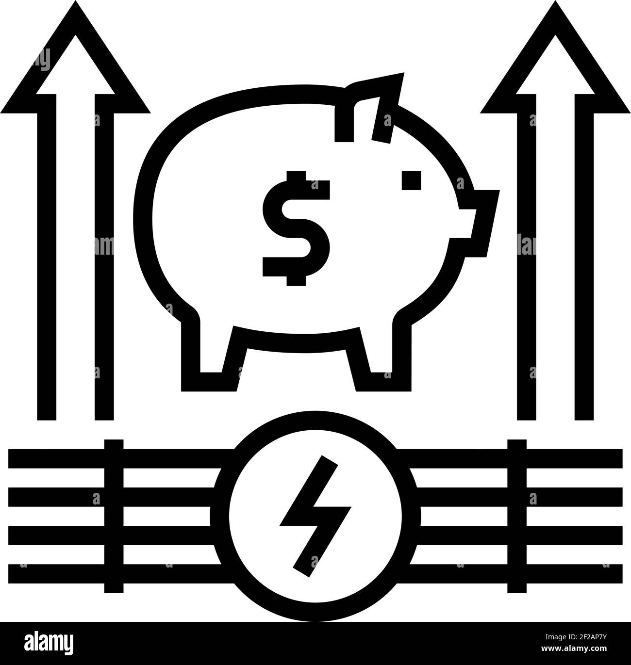 growth money energy saving line icon vector illustration Stock Vector ...