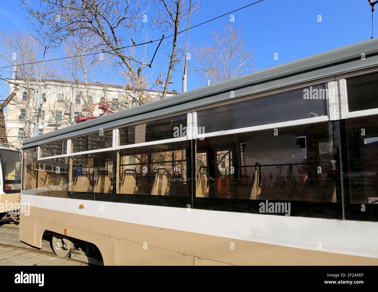 City tramway on the street, Moscow, Russia Stock Photo - Alamy