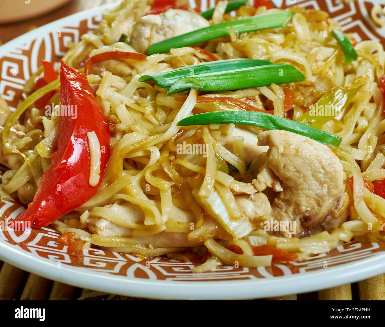 Chicken chow mein from Nepal, Nepali style chowmein Stock Photo - Alamy