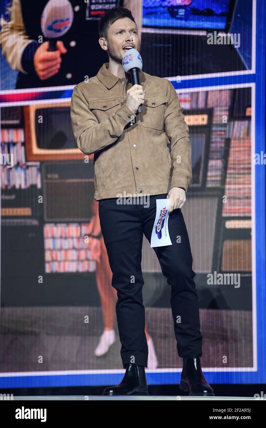 London, United Kingdom. 8th December 2019. Presenter Will Manning on ...