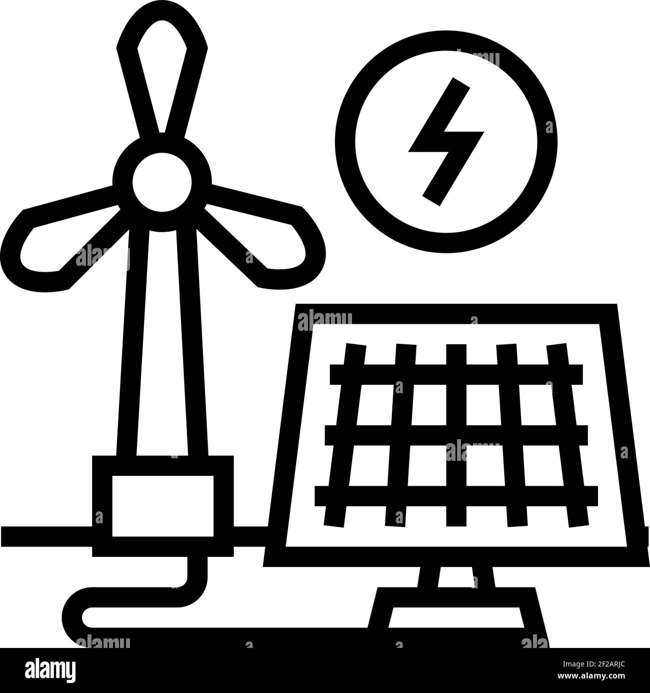 solar panel energy saving line icon vector illustration Stock Vector ...