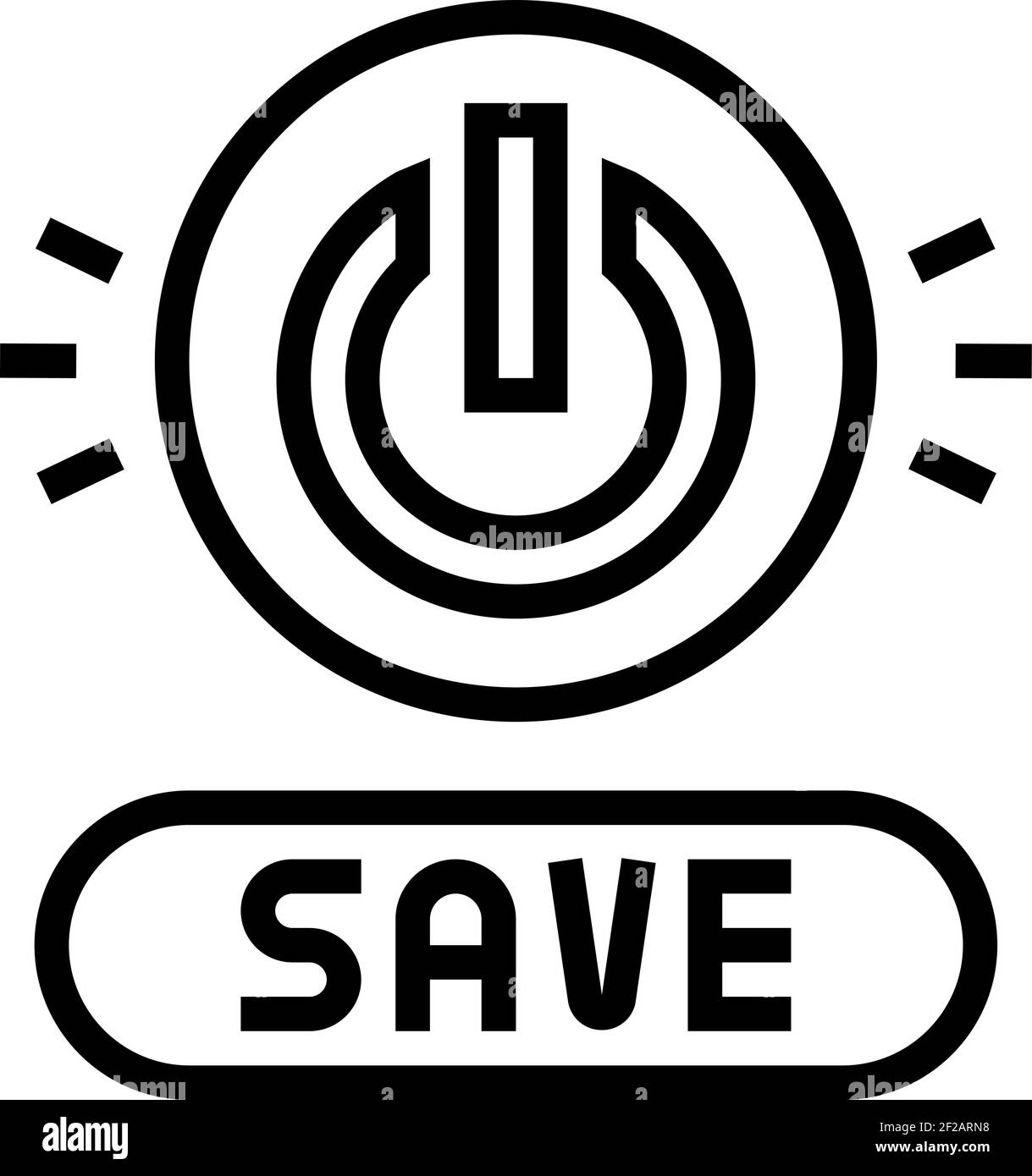 power on off button energy saving line icon vector illustration Stock ...
