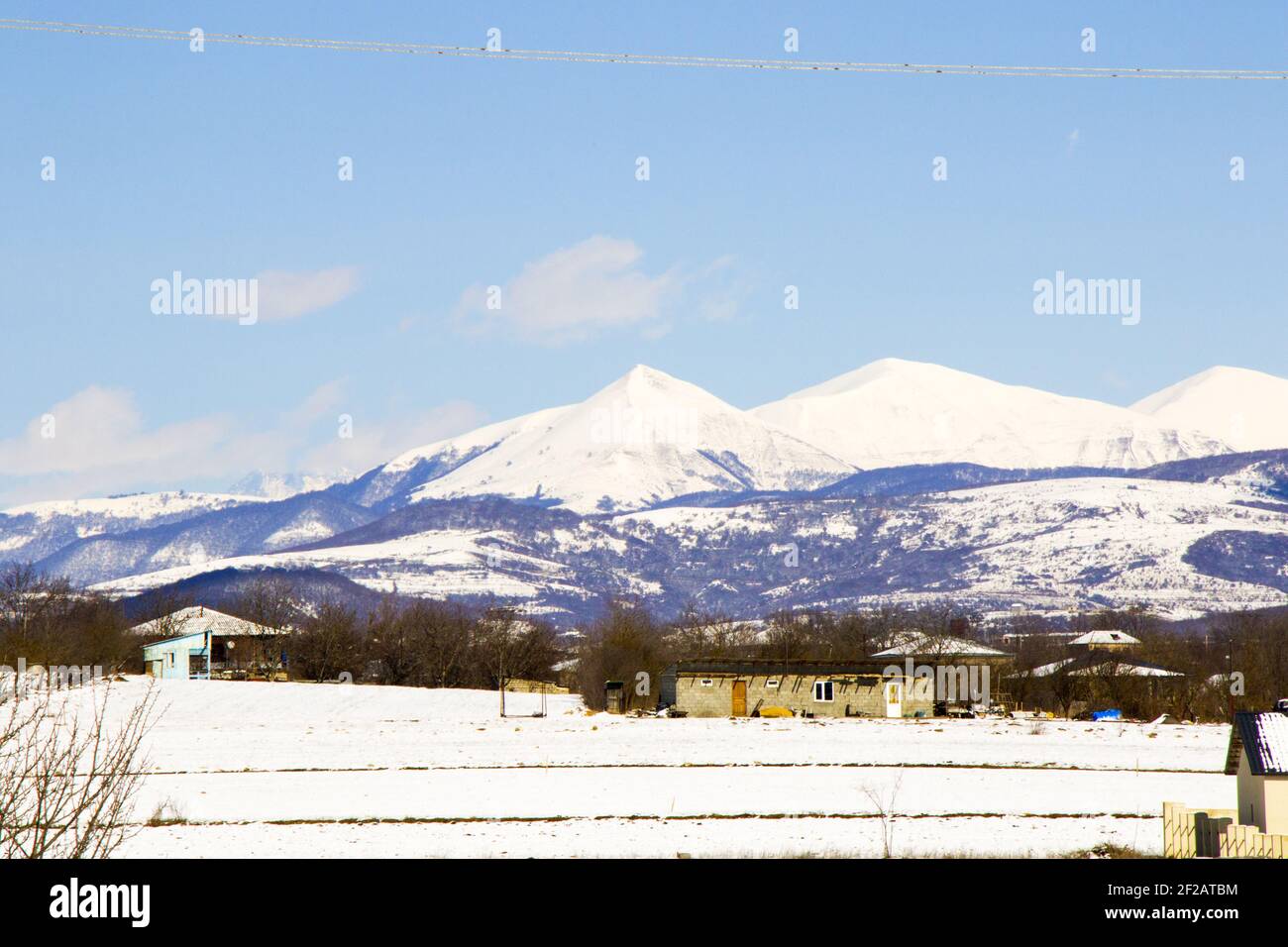 A beautiful shot of winter mountain and lake scenery in Georgia Stock ...
