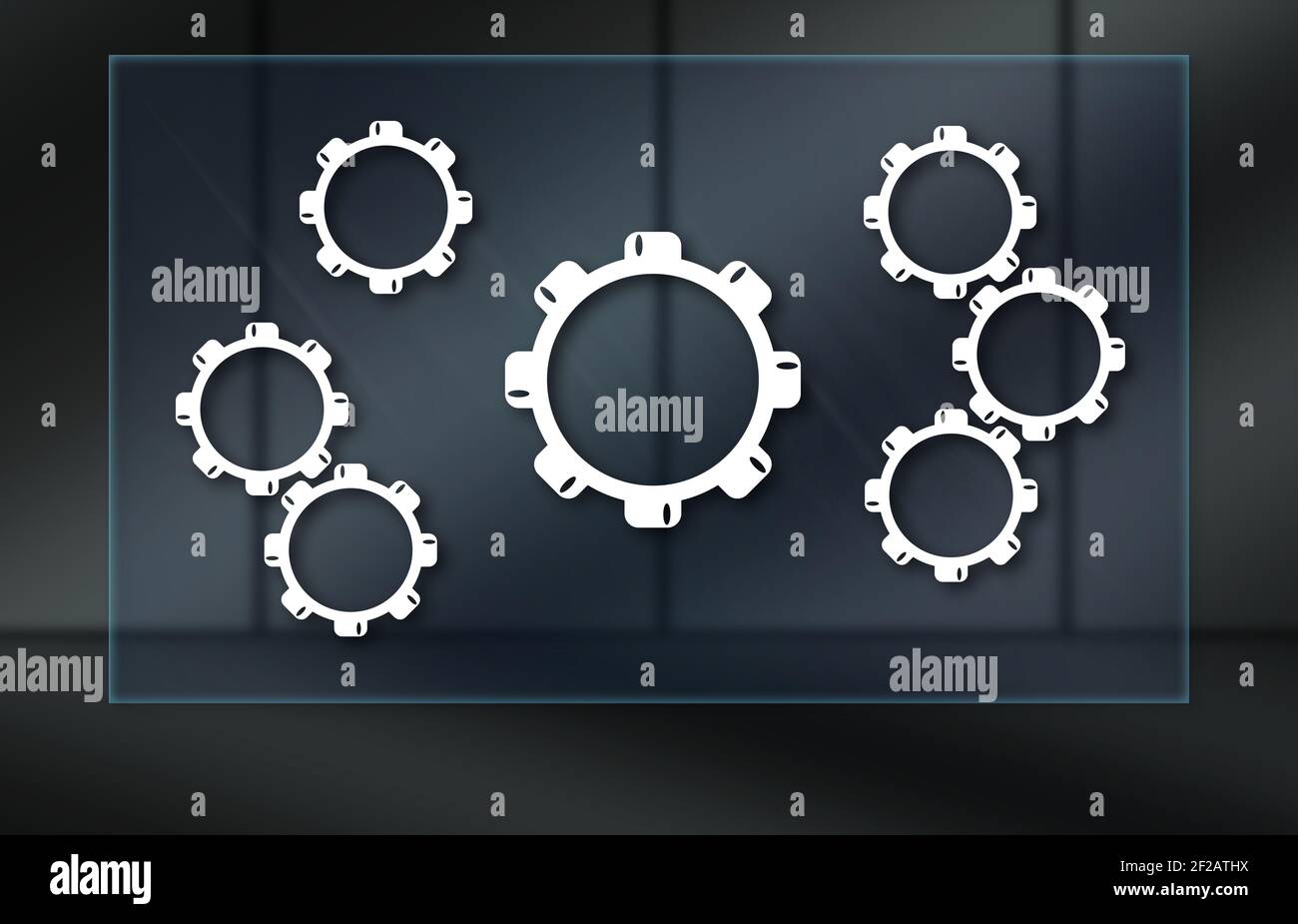 Manufacturing process concept on dark background Stock Photo - Alamy