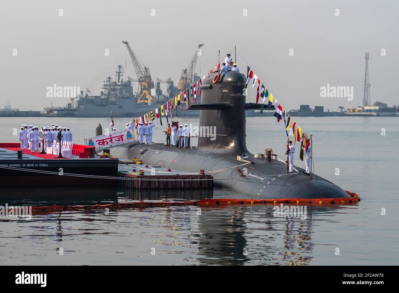 MUMBAI, INDIA - MARCH 10: Commissioning ceremony of INS Karanj to ...