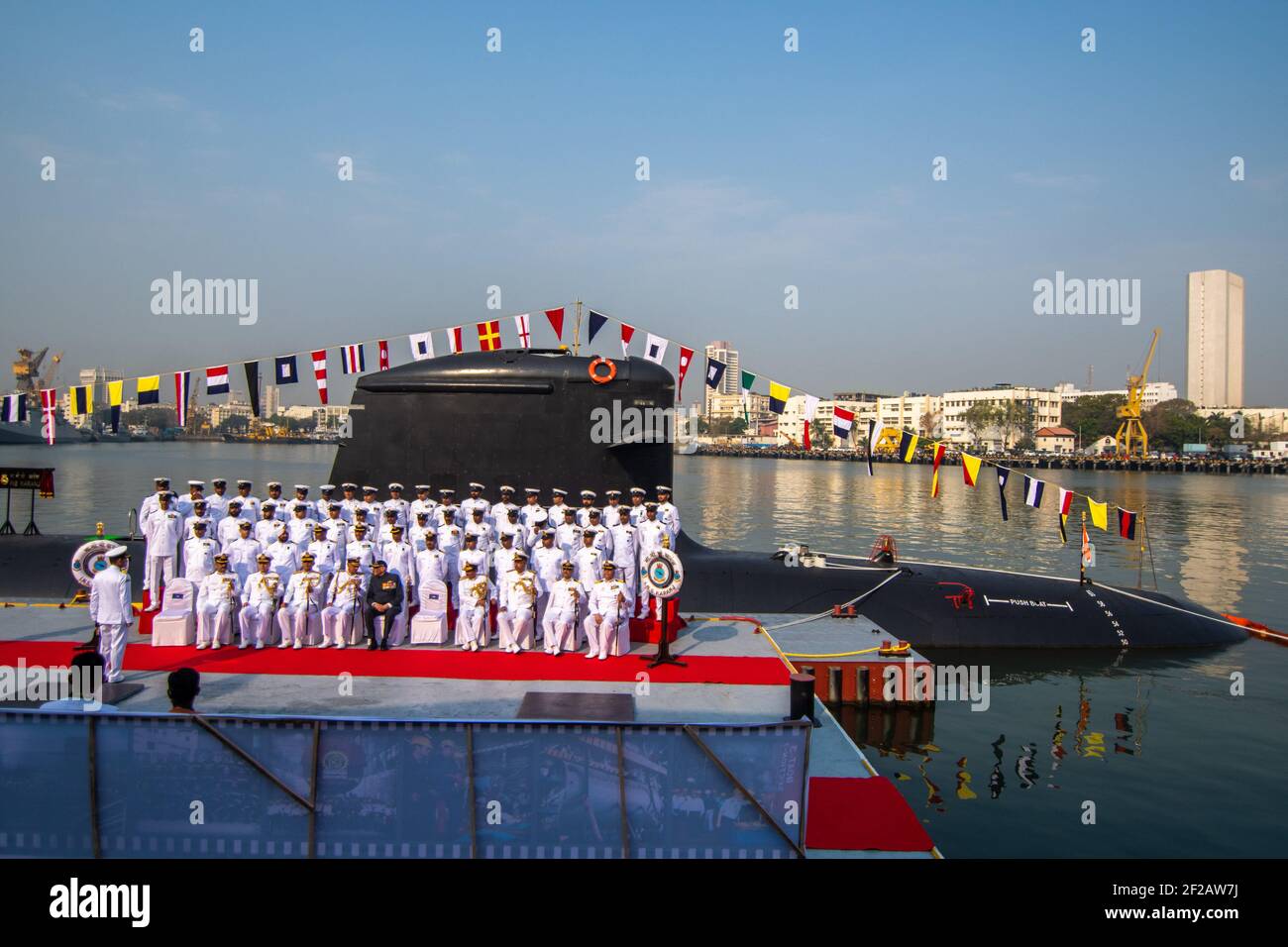 MUMBAI, INDIA - MARCH 10: Commissioning ceremony of INS Karanj to ...
