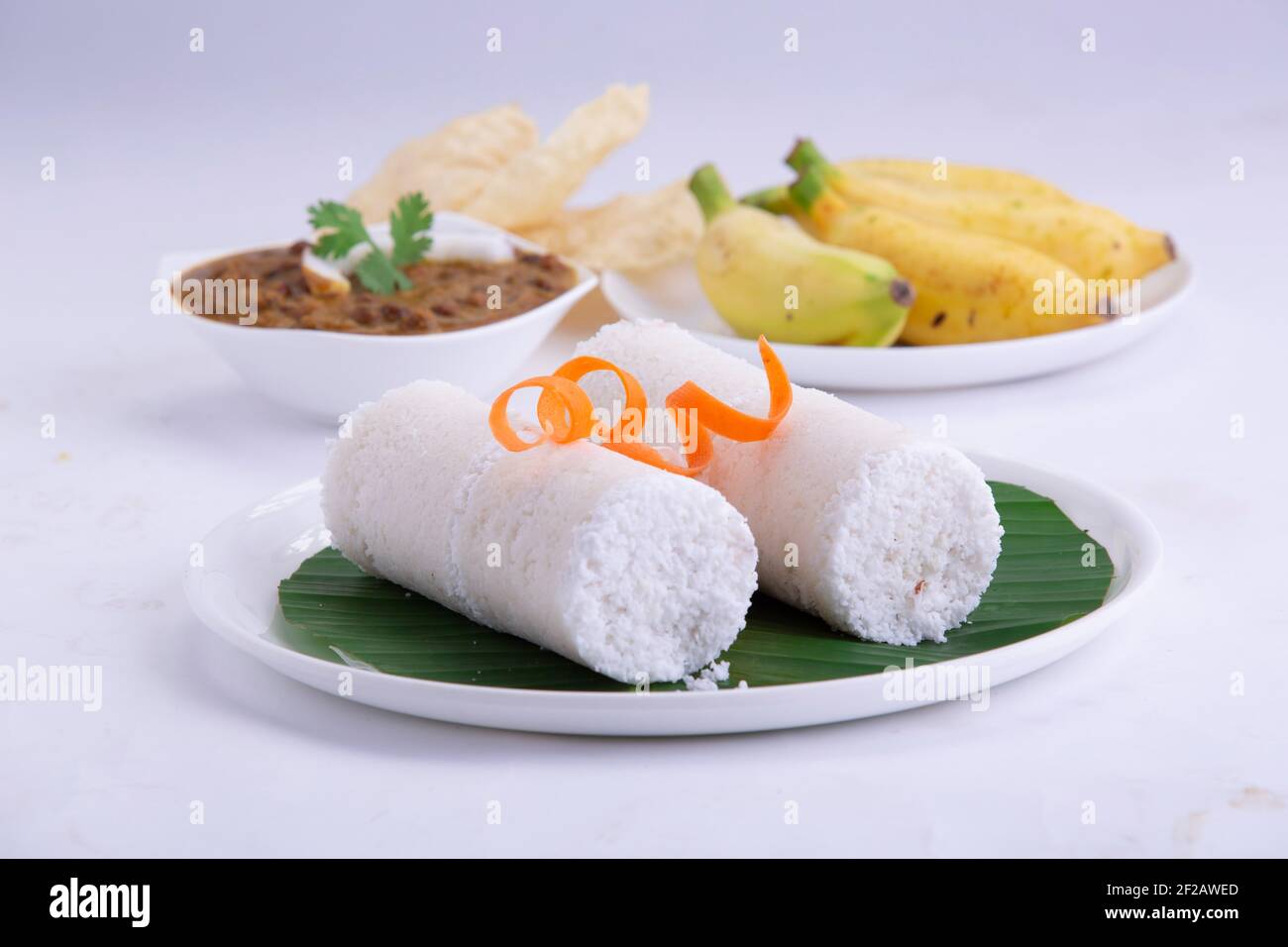 Puttu, steam cake ,white raw rice puttu , pacharisi maavu puttu with ...