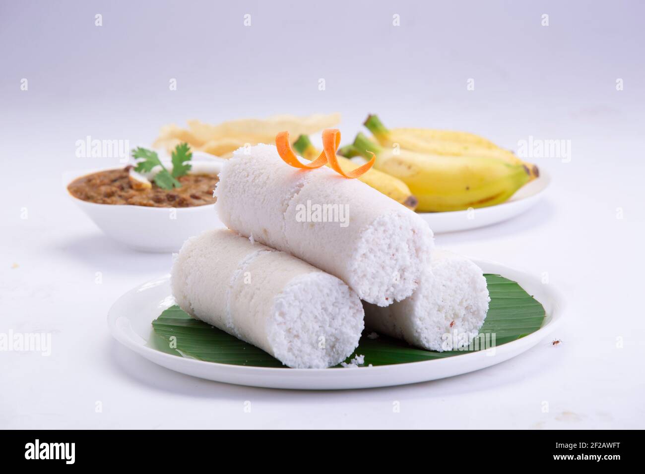 Puttu, steam cake ,white raw rice puttu , pacharisi maavu puttu with ...