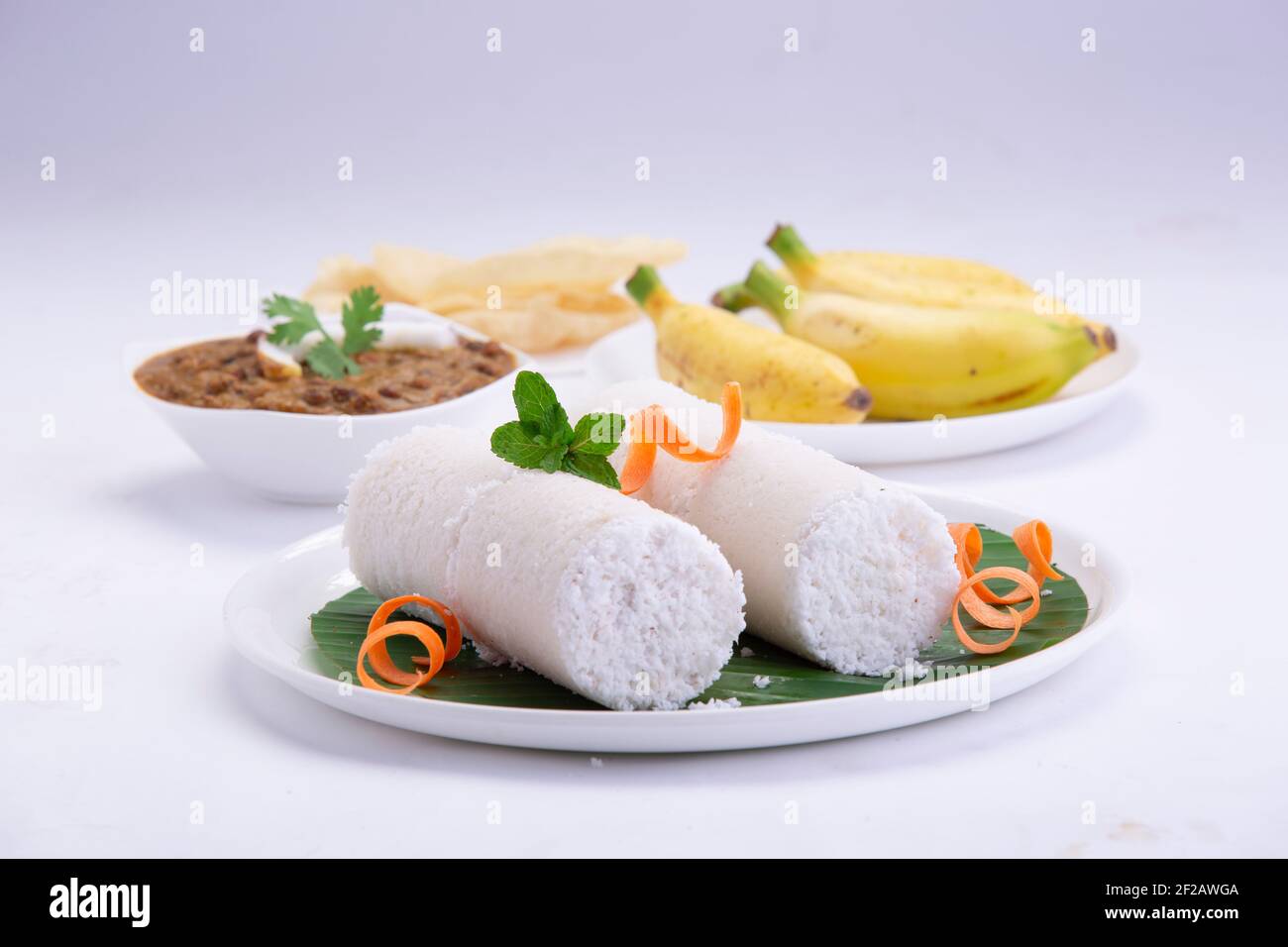 Puttu, steam cake ,white raw rice puttu , pacharisi maavu puttu with ...